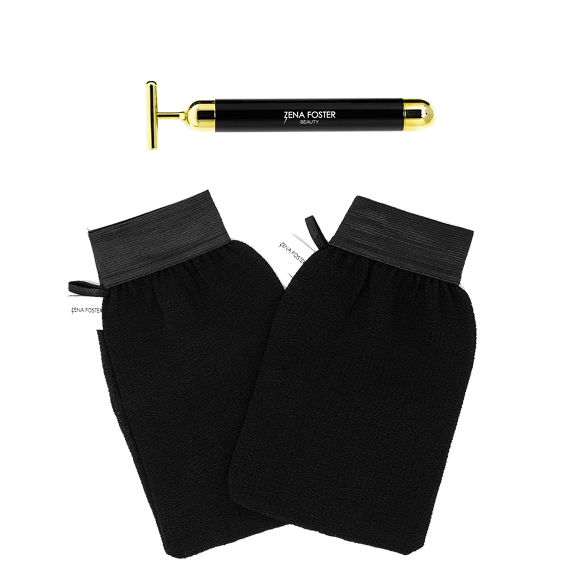 Zena Foster Polished Exfoliating Mittens + Sonic Gold Beauty Bar – Zena ...